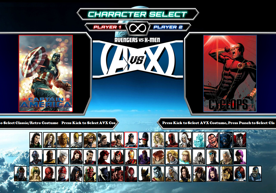 Avengers vs X-Men Game Select Screen (Remastered) by derekmetaltron on ...