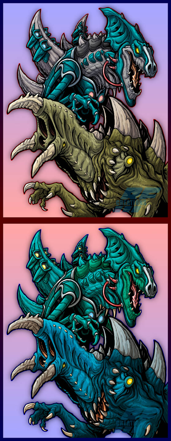 Commission - Cyber-Zilla and Chameleon by AlmightyRayzilla on DeviantArt