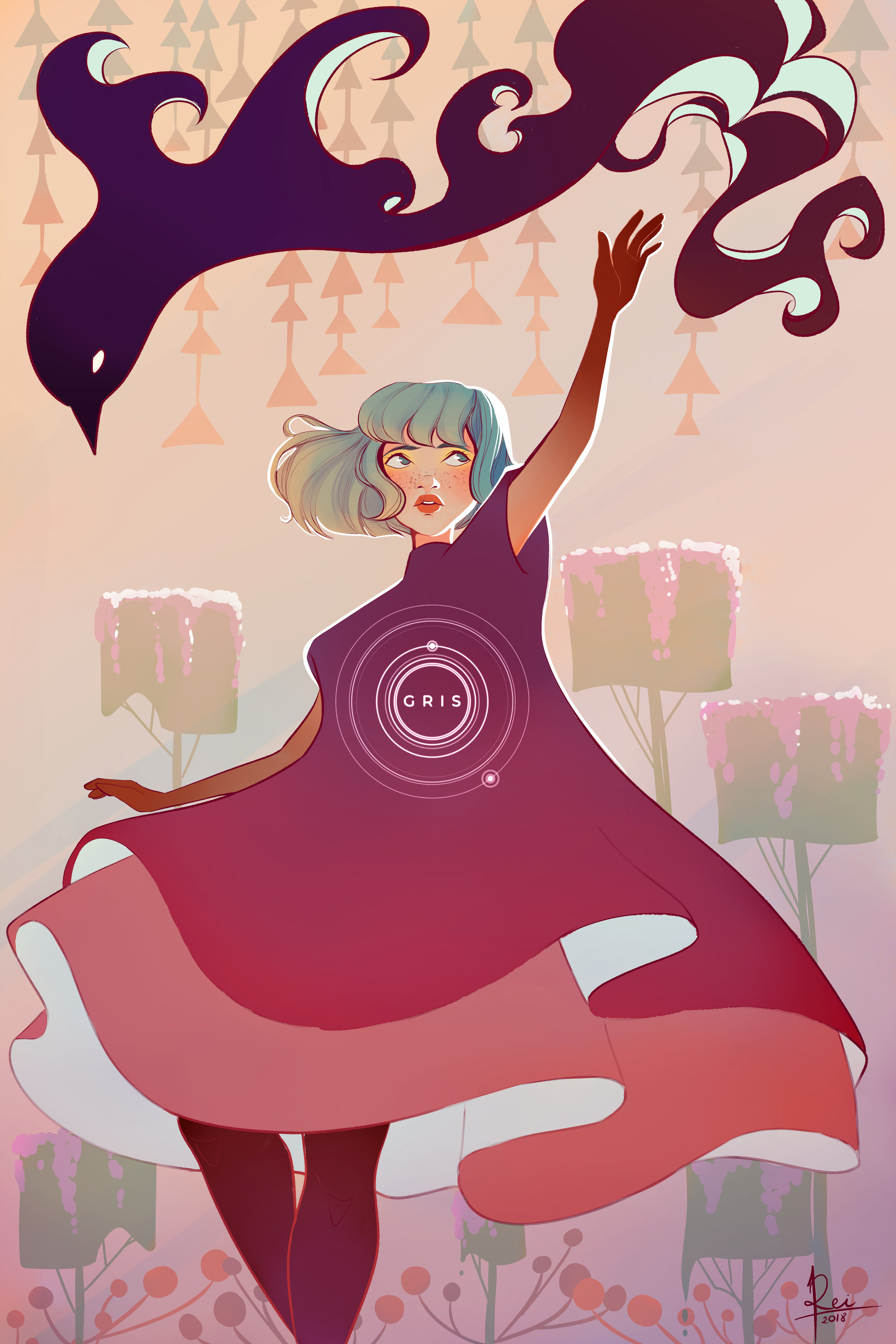 Safebooru - 1girl absurdres bird blue eyes blue hair commentary request ...