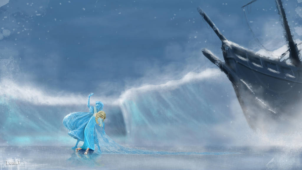Anna saves Elsa by VioletL3 on DeviantArt