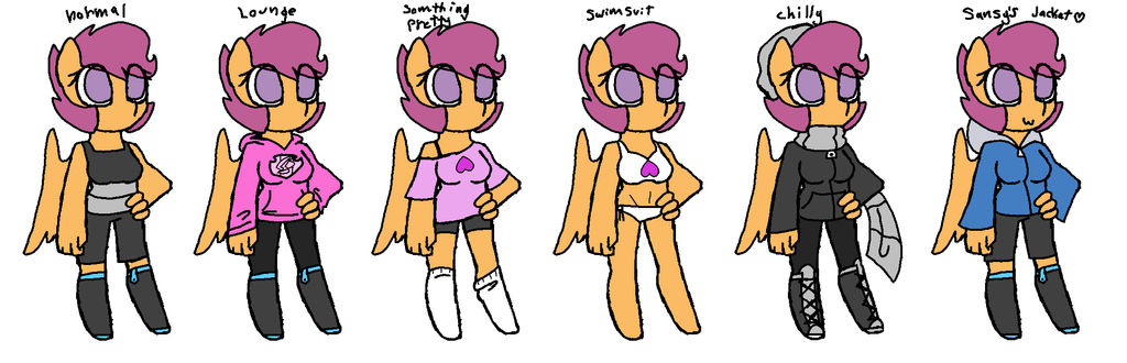 Scootaloo's wardrobe by synnibear03 on DeviantArt