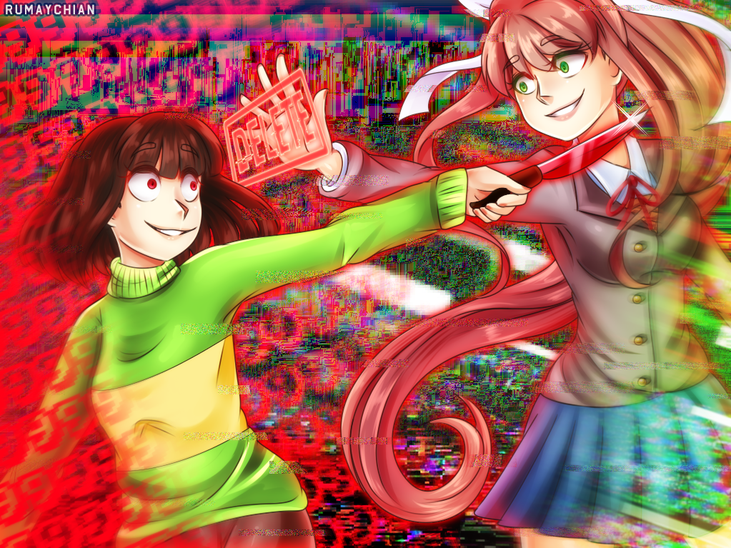 Chara vs Monika by Rumay-Chian on DeviantArt
