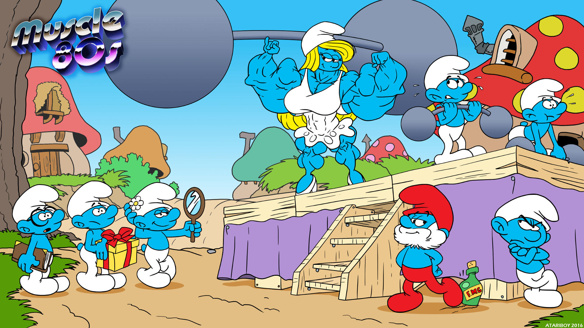 Muscle 80s - The Smurf. by Atariboy2600 on DeviantArt