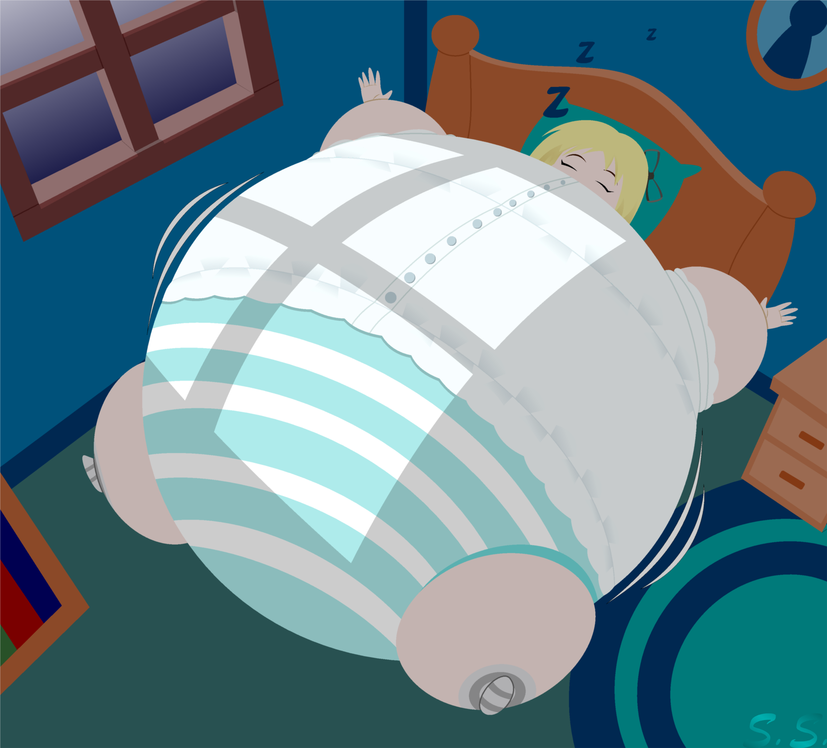 Inflated Sleeping Princess Hema by The-Silver-Soldier on DeviantArt
