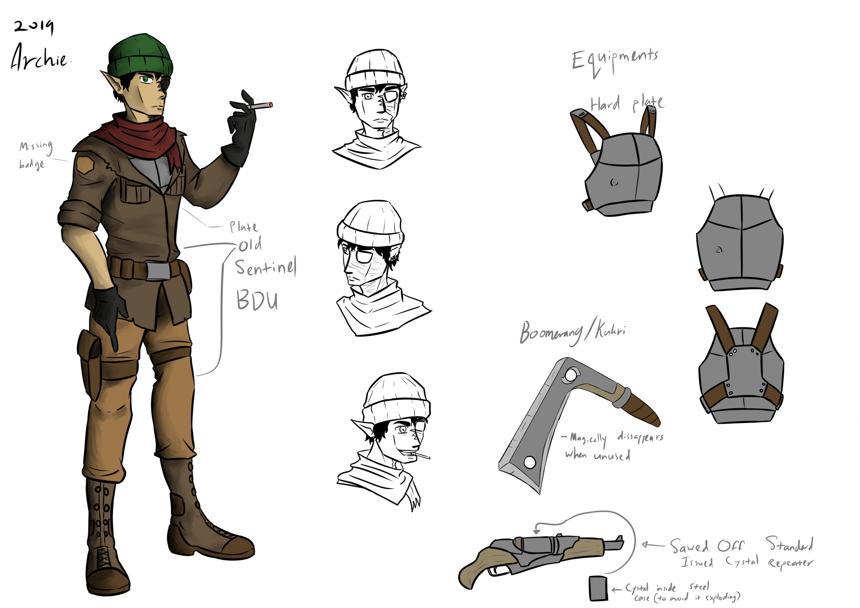 [OC] Archie the Mercenary (Redesigned) : r/characterdrawing