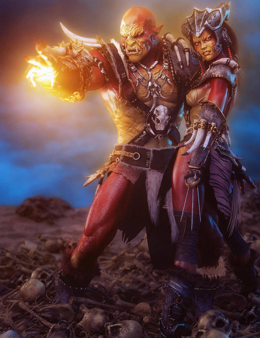 Fantasy Red Orc Magician + Warrior, 3D Iray Art by shibashake on DeviantArt