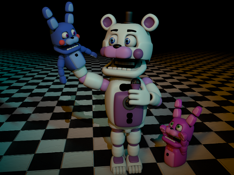 (C4D/Fnaf) Adventure Funtime Freddy and Bonnet by Victor2015FX on ...