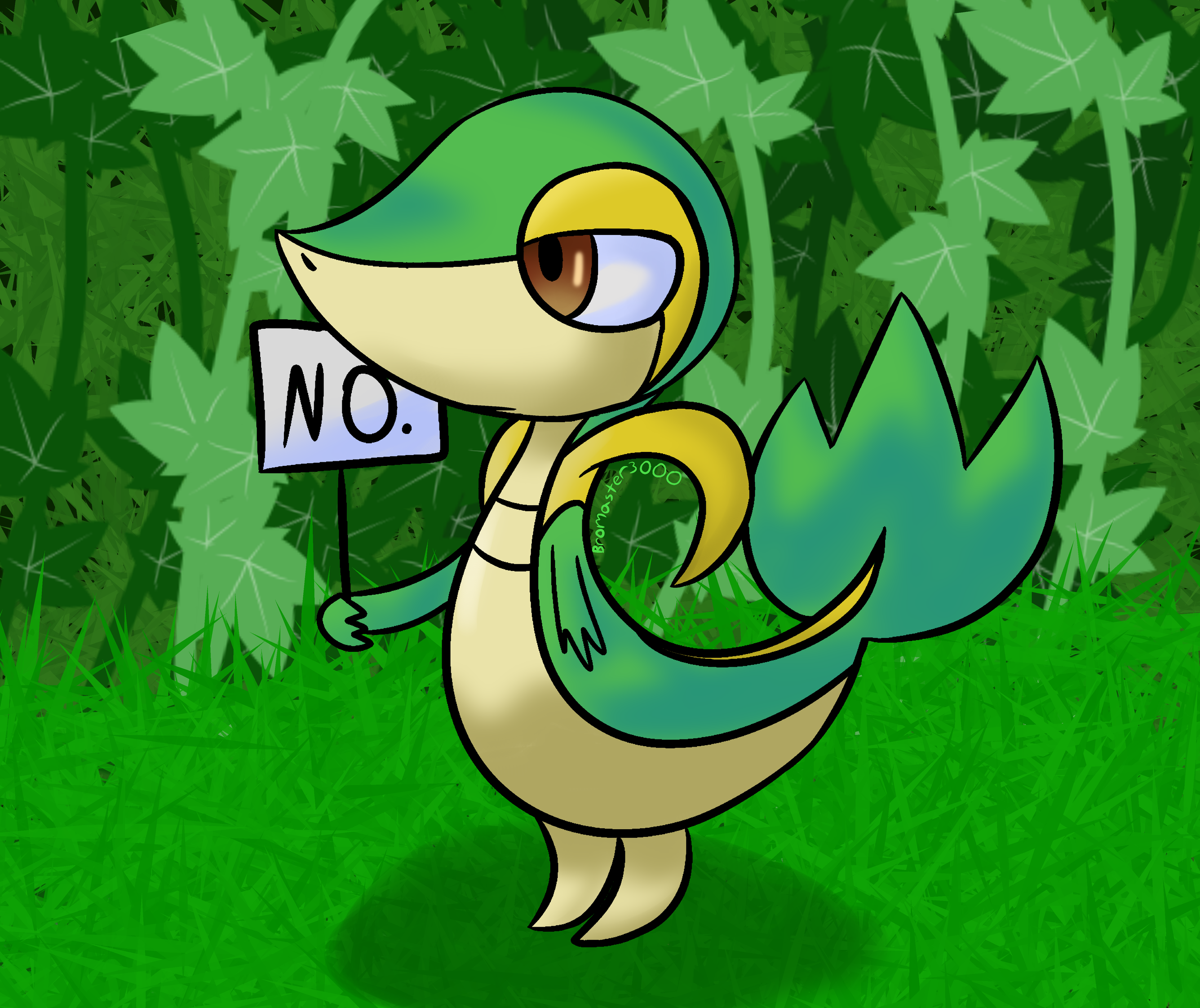 Snivy says No by Bromaster3000 on DeviantArt