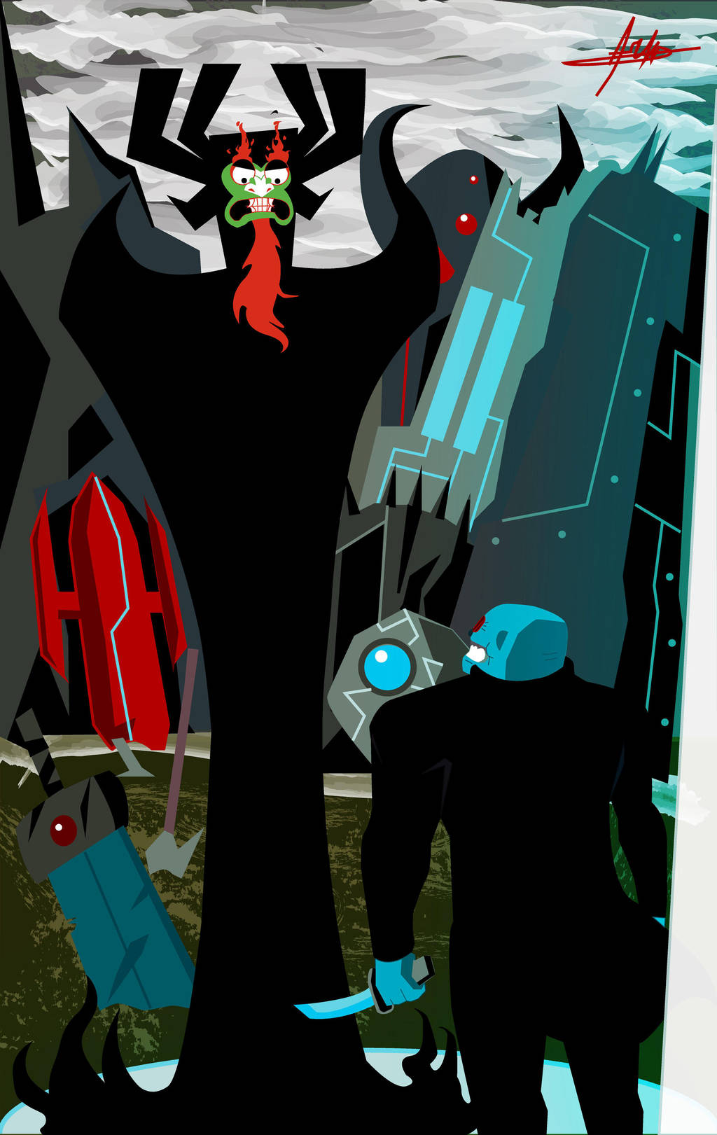 Samurai Jack The Guardian Vs Aku By Zirocs On Deviantart