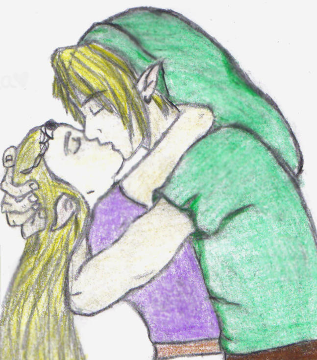 Link And Zelda Kissing By Ahiddenangel On Deviantart