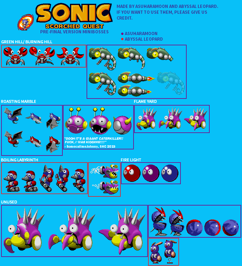 Giant Badniks/Minibosses (Sonic Scorched Quest) by AsuharaMoon on ...
