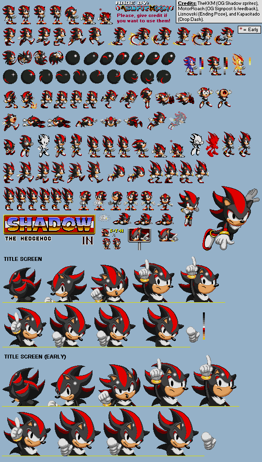 Shadow in Sonic 1 - Sprite Sheet and Release by AsuharaMoon on DeviantArt