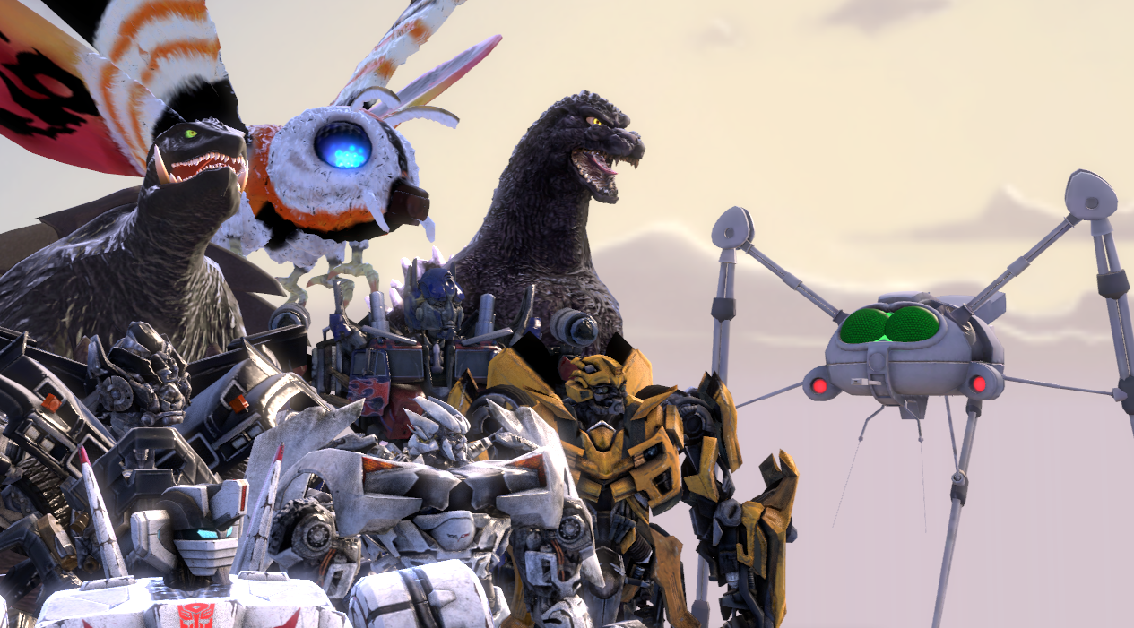 Godzilla and Transformers VS War of the Worlds by NestieBot on DeviantArt