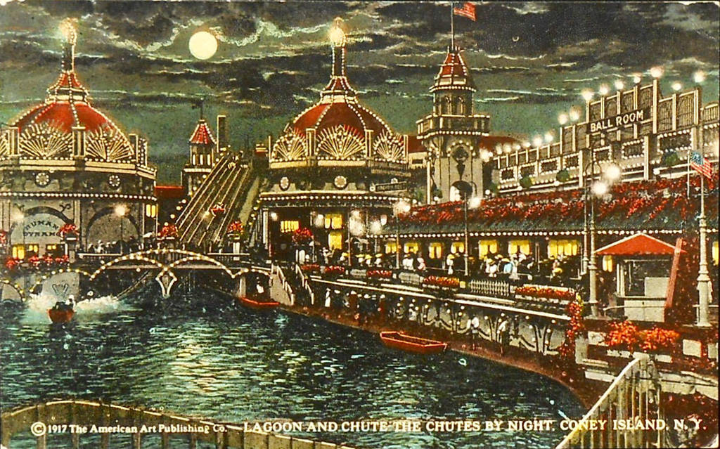 Night Scene Postcards - Coney Island, Brooklyn NY by Yesterdays-Paper ...