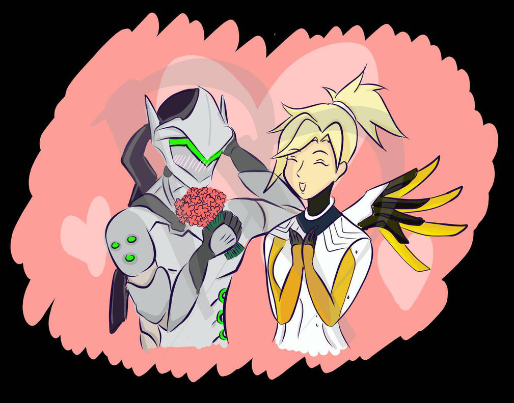 Genji x Mercy by BeanieBearr on DeviantArt Genji x Mercy by BeanieBearr on DeviantArt