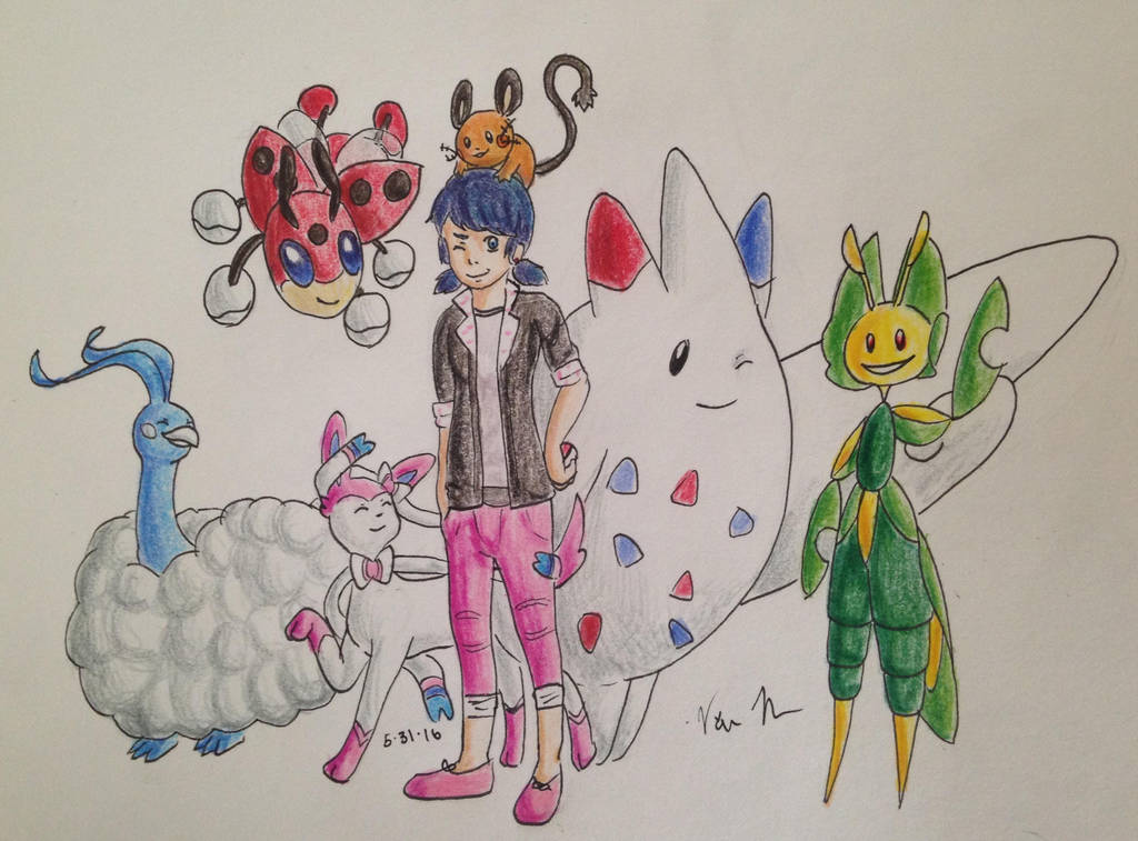 Miraculous Ladybug-Pokemon AU: Marinette's Team by OtaNess on DeviantArt