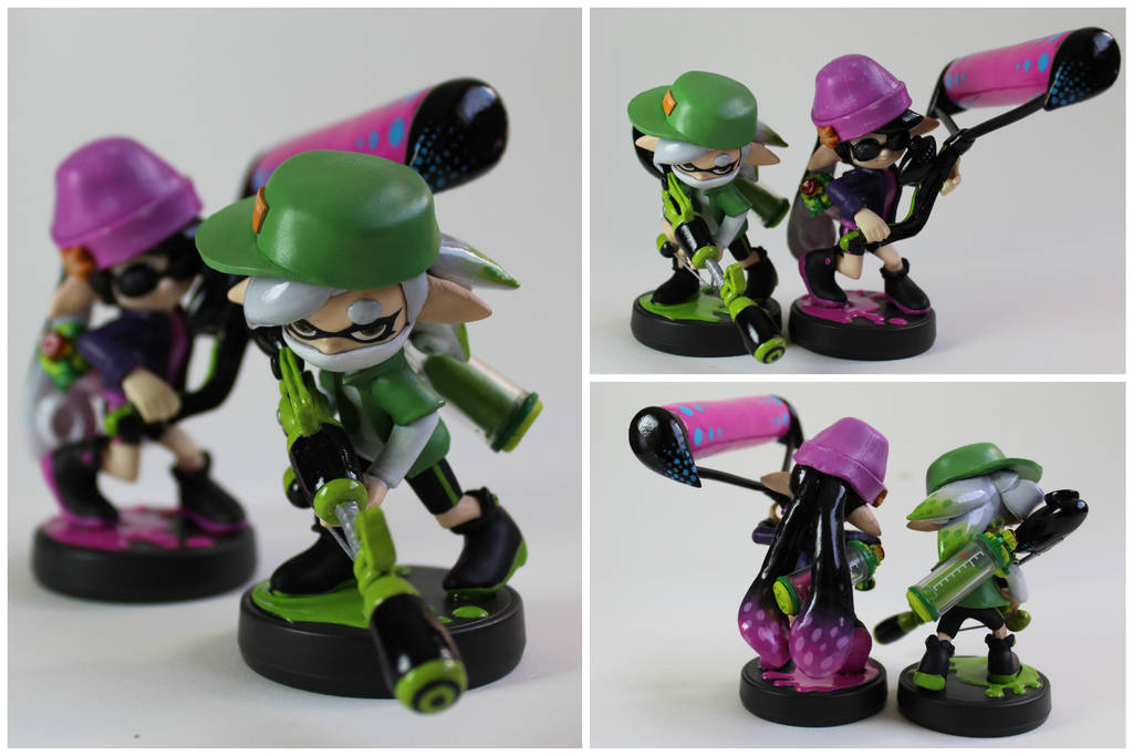 Custom Splatoon Agent 1 and 2 Amiibo by PixelCollie on DeviantArt