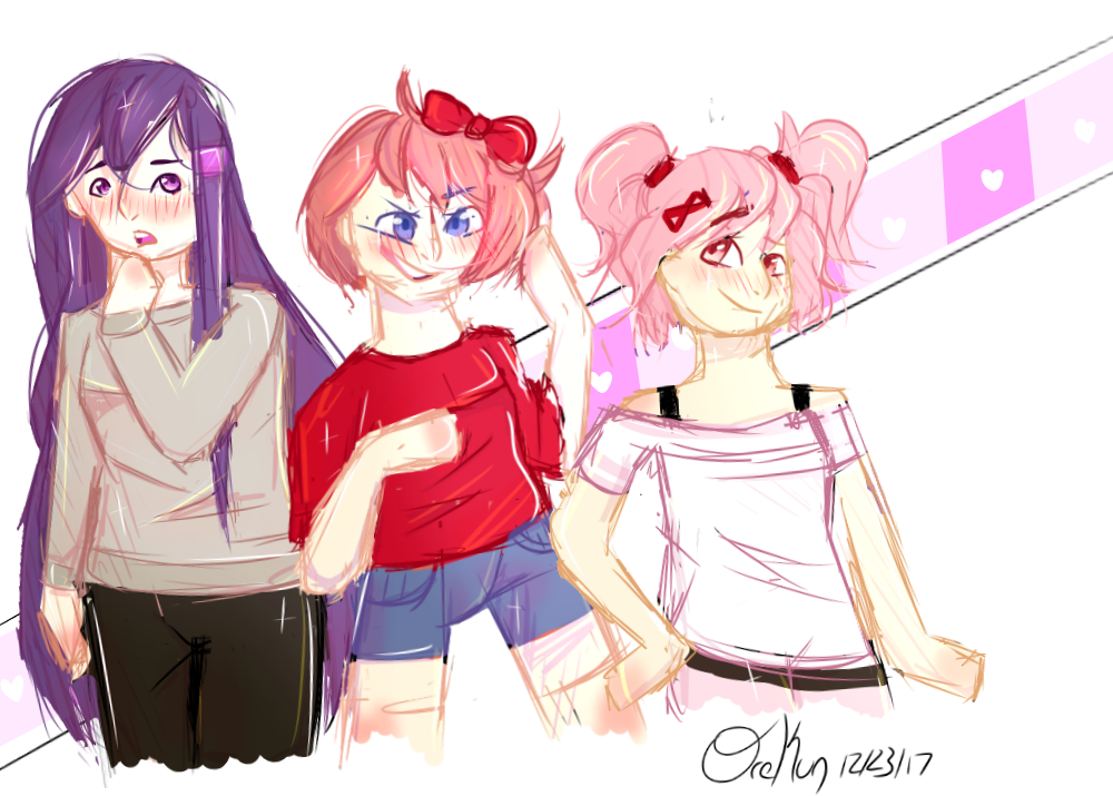 Yuri, Sayori and Natsuki DDLC by Oreothegreat on DeviantArt