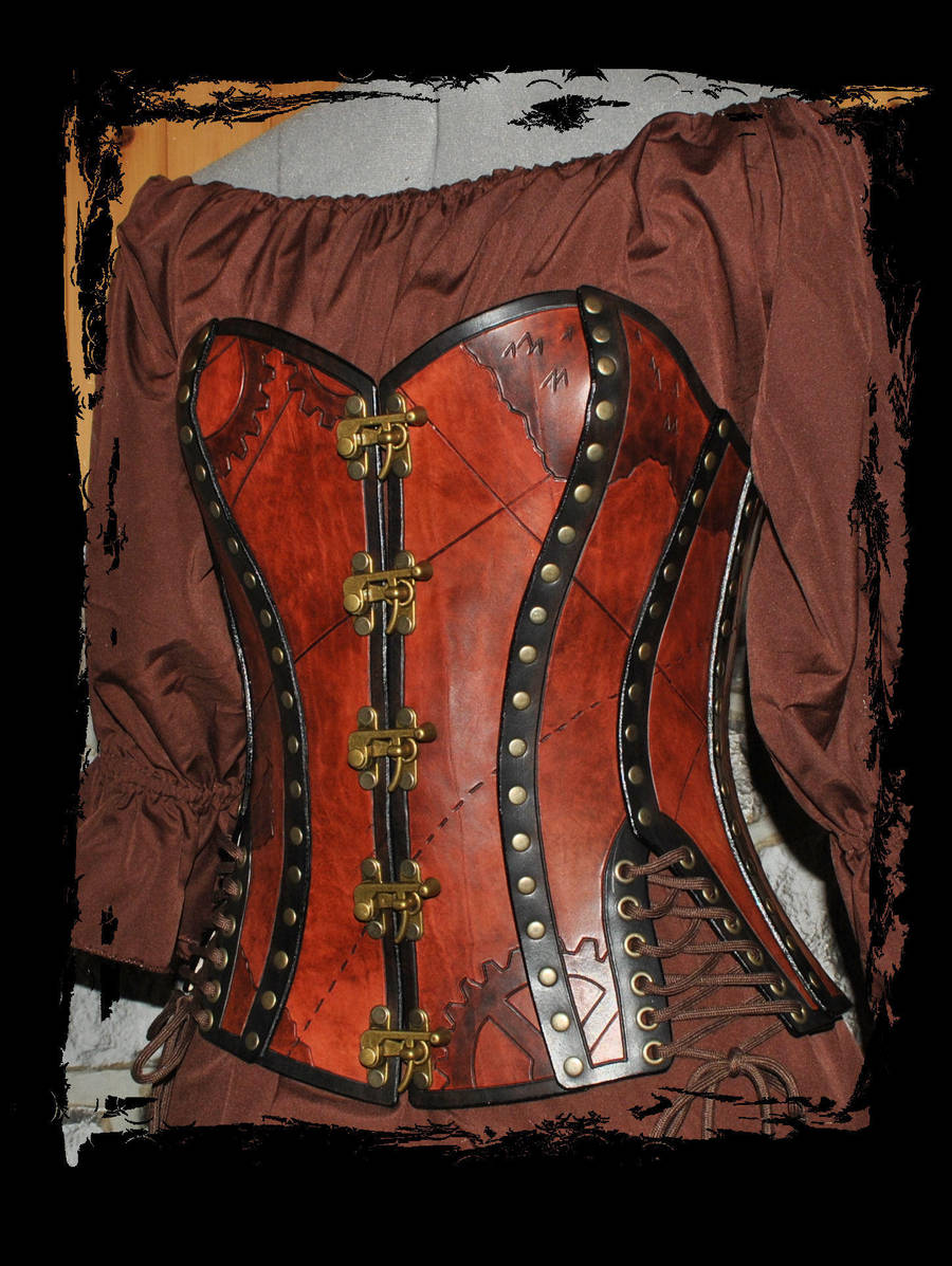 steampunk leather corset by Lagueuse on DeviantArt
