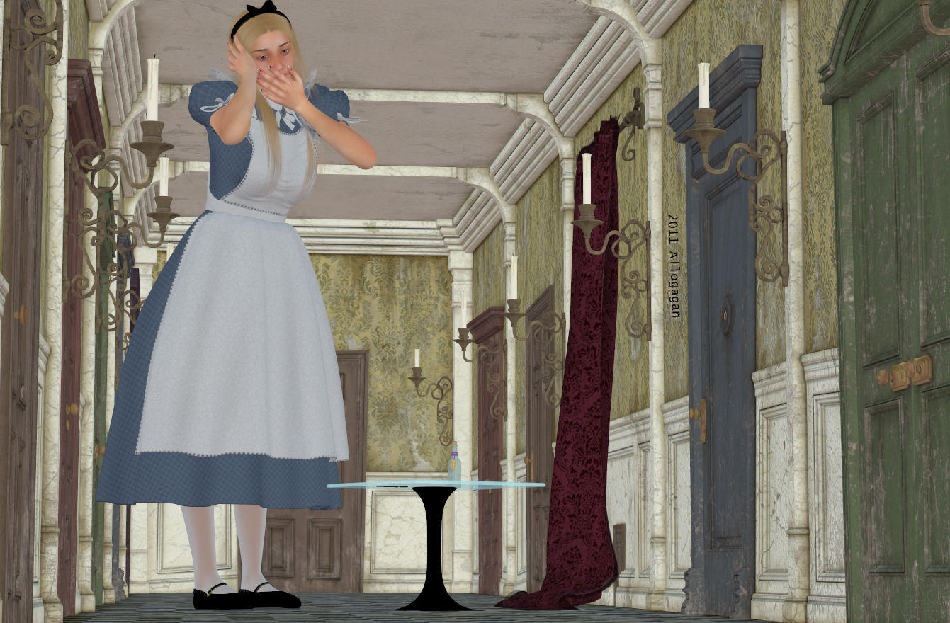 Alice in the hall of doors by Allogagan on DeviantArt
