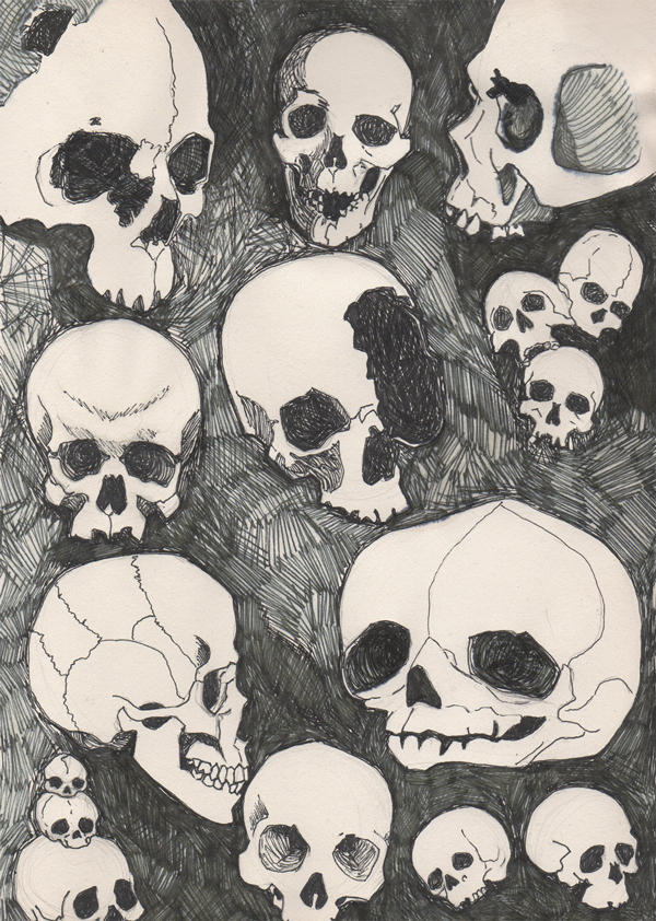 Skull-studies sketchbook page by Moonshadowe on DeviantArt
