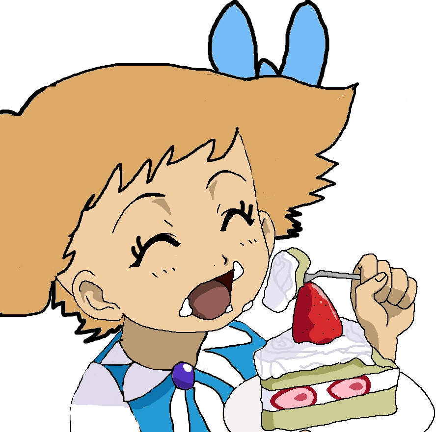 Meg eating cake by Animedino1 on DeviantArt