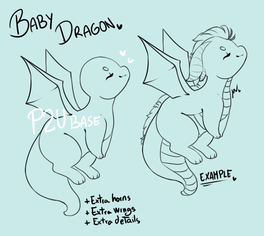 Baby Dragon Base -P2U 70p- by WiviAdopts on DeviantArt