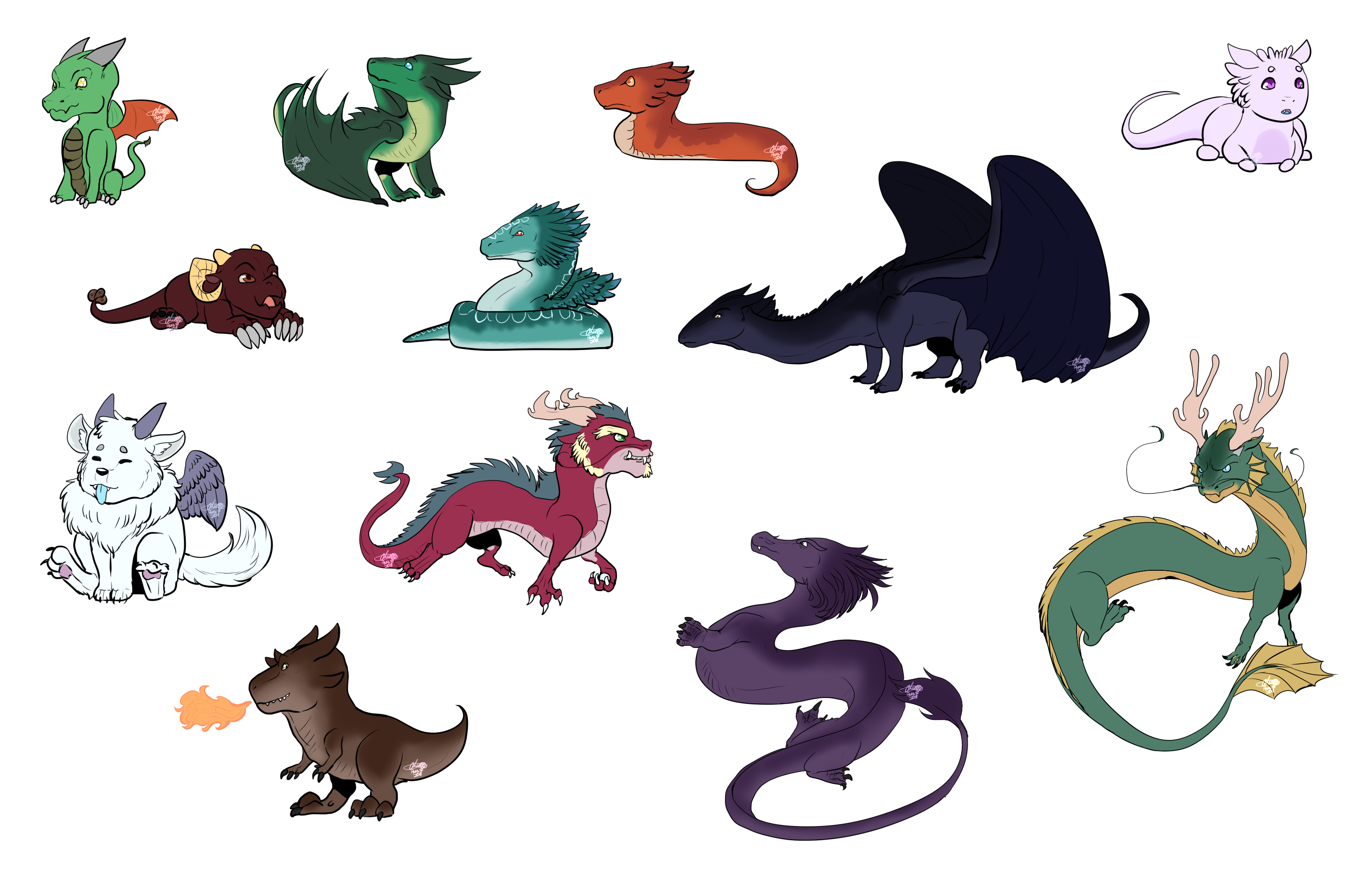 Chibi Dragons by CandySugarSkullGirl9 on DeviantArt