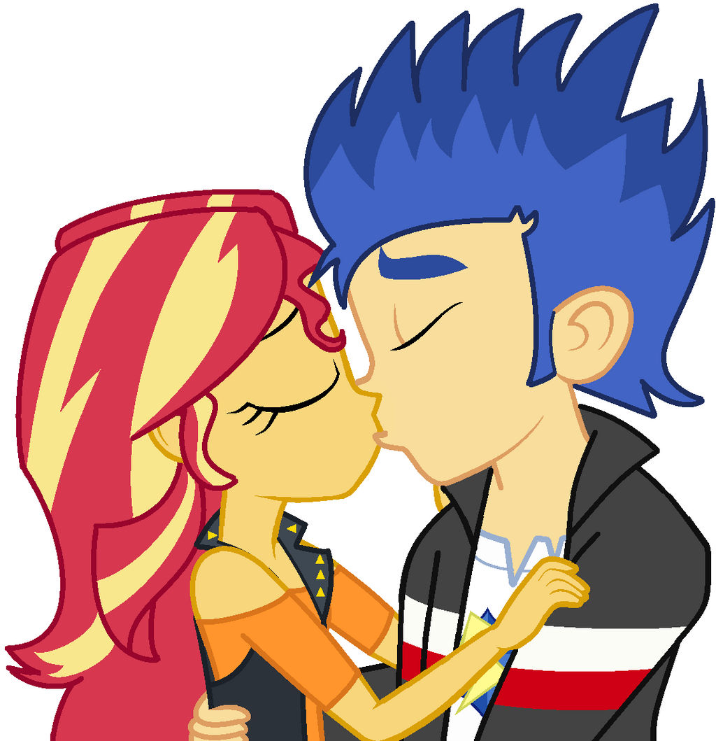 Flash and Sunset Kissing by TheMexicanPunisher on DeviantArt