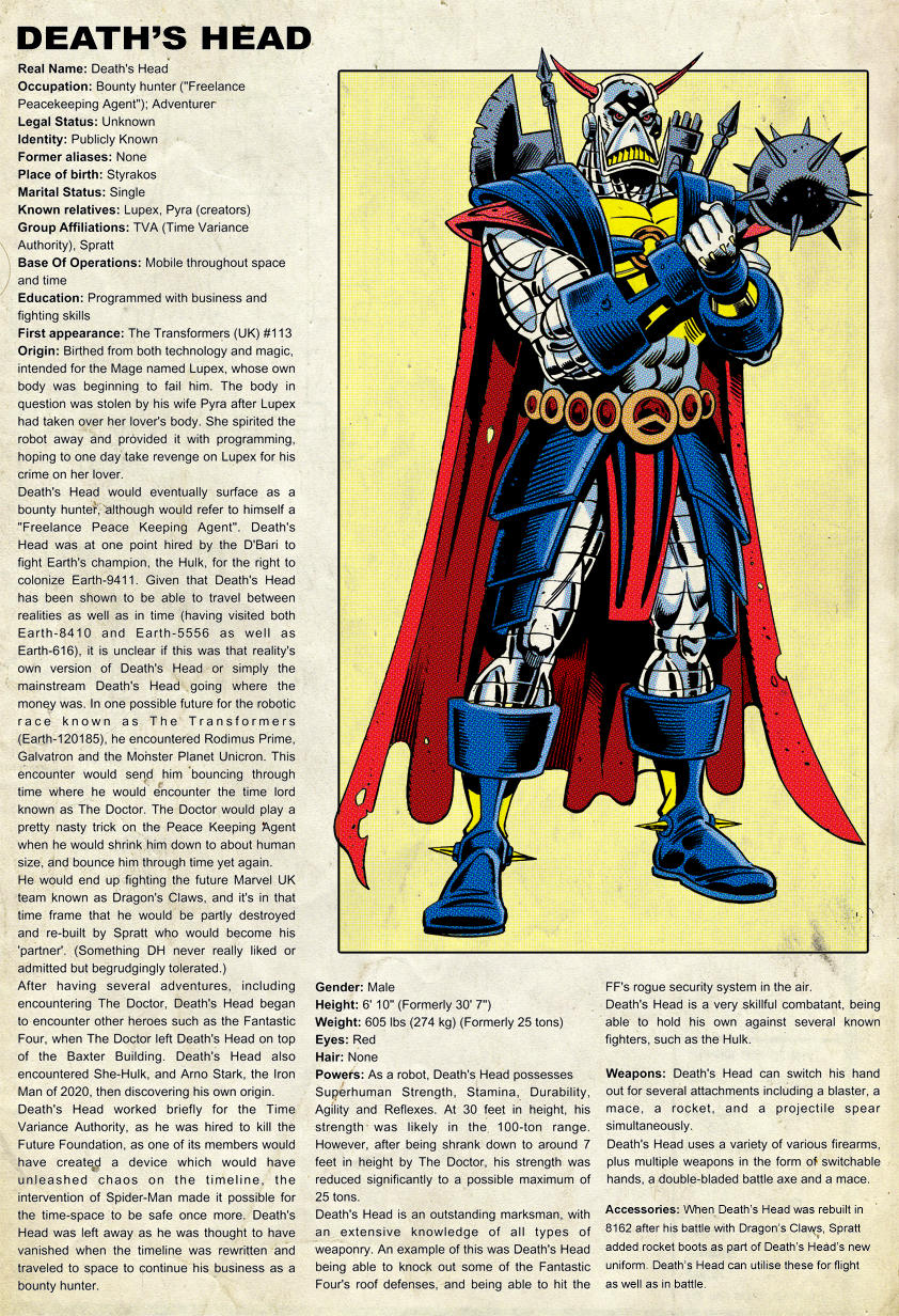 Official Death's Head of the Marvel Universe by Simon-Williams-Art on ...