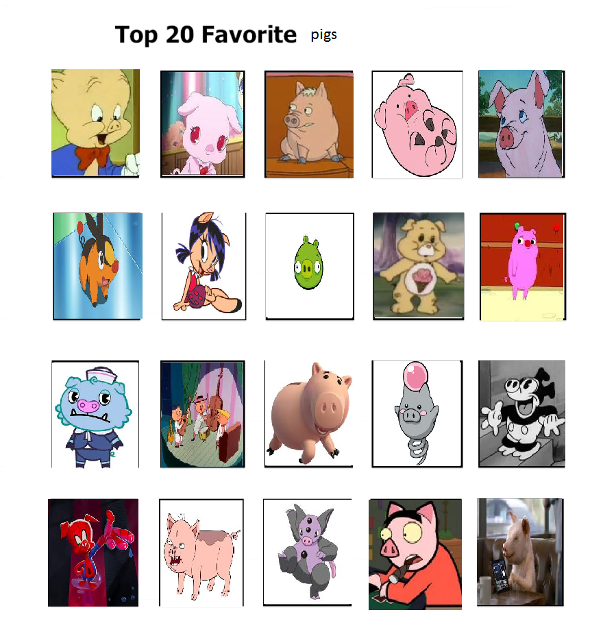 my top 20 favorite pigs by cartoonstar92 on DeviantArt