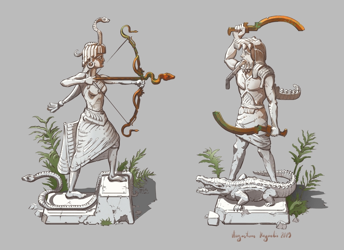 Egyptian Statues 2 by AugustinasRaginskis on DeviantArt