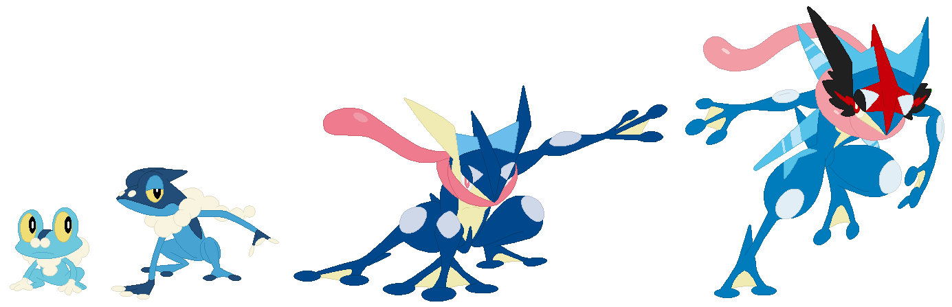 Froakie, Frogadier and Greninja Base by SelenaEde on DeviantArt