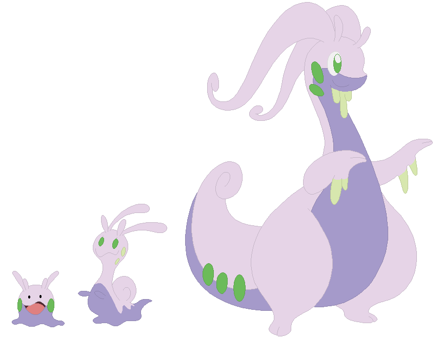 Goomy, Sliggoo and Goodra Base by SelenaEde on DeviantArt