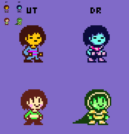(Deltarune) Frisk and Chara Battle Sprites by EllistandarBros on DeviantArt