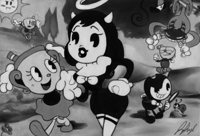 Batim and Cuphead in: A walk by fnafmangl on DeviantArt