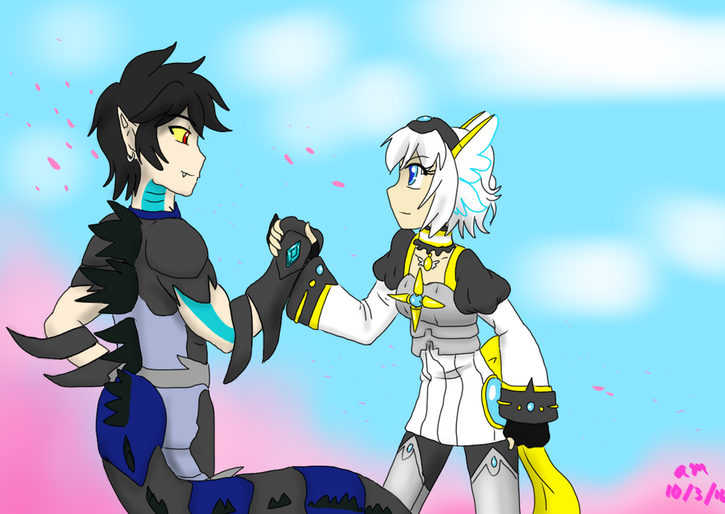 AT: Godzilla Boy meets Angel by FallenAngel5414 on DeviantArt