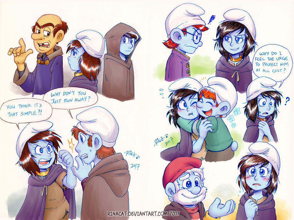 Smurfs: Tall AU Smurfette meets the Smurfs by rinacat on DeviantArt