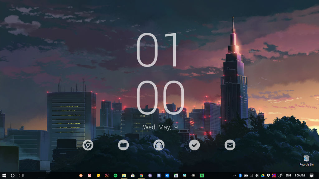 Dark Simplistic Flat Rainmeter Theme Rainmeter Skins