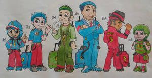 Theo Lexi Hurricane Frankie and Merlin humanized by SUP-FAN on DeviantArt