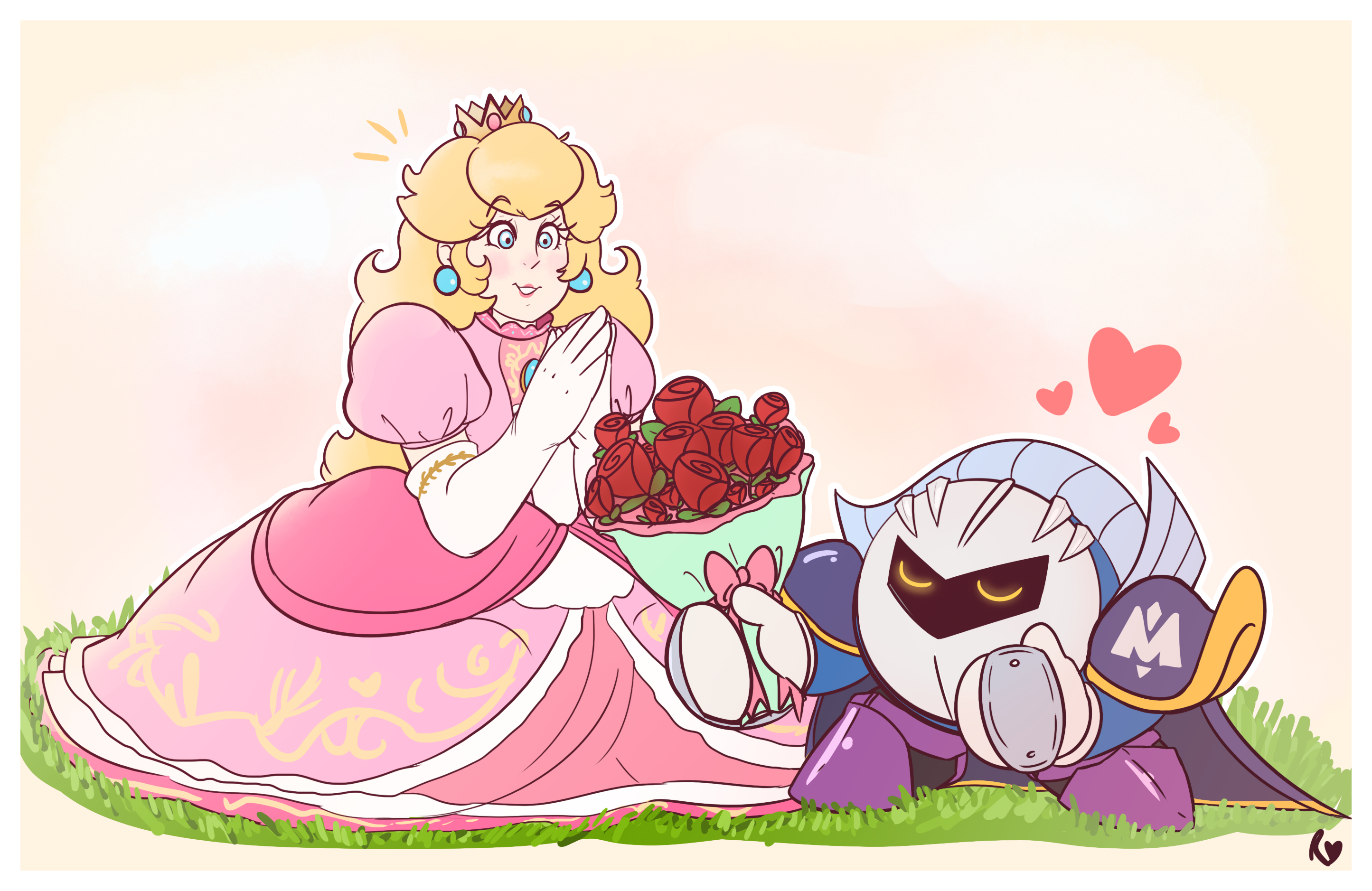 Sir Meta Knight and Princess Peach by Rozahlina on DeviantArt