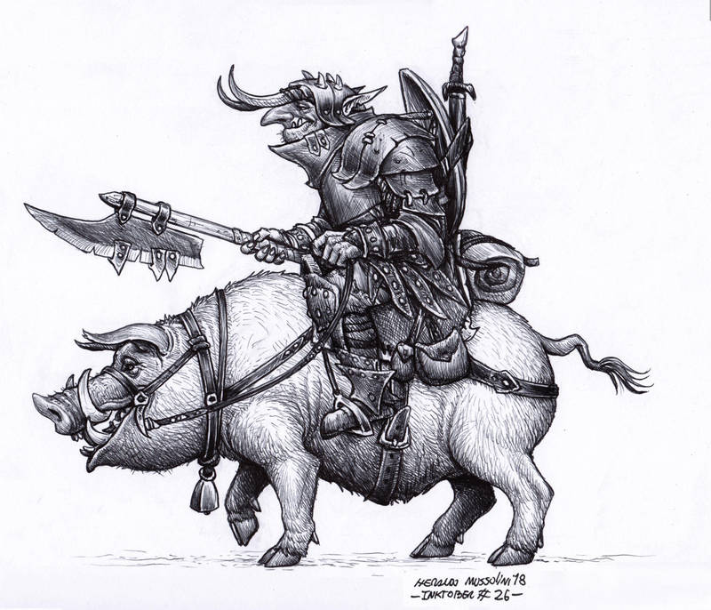 Goblin knight - Inktober 26/2018 by BrokenMachine86 on DeviantArt