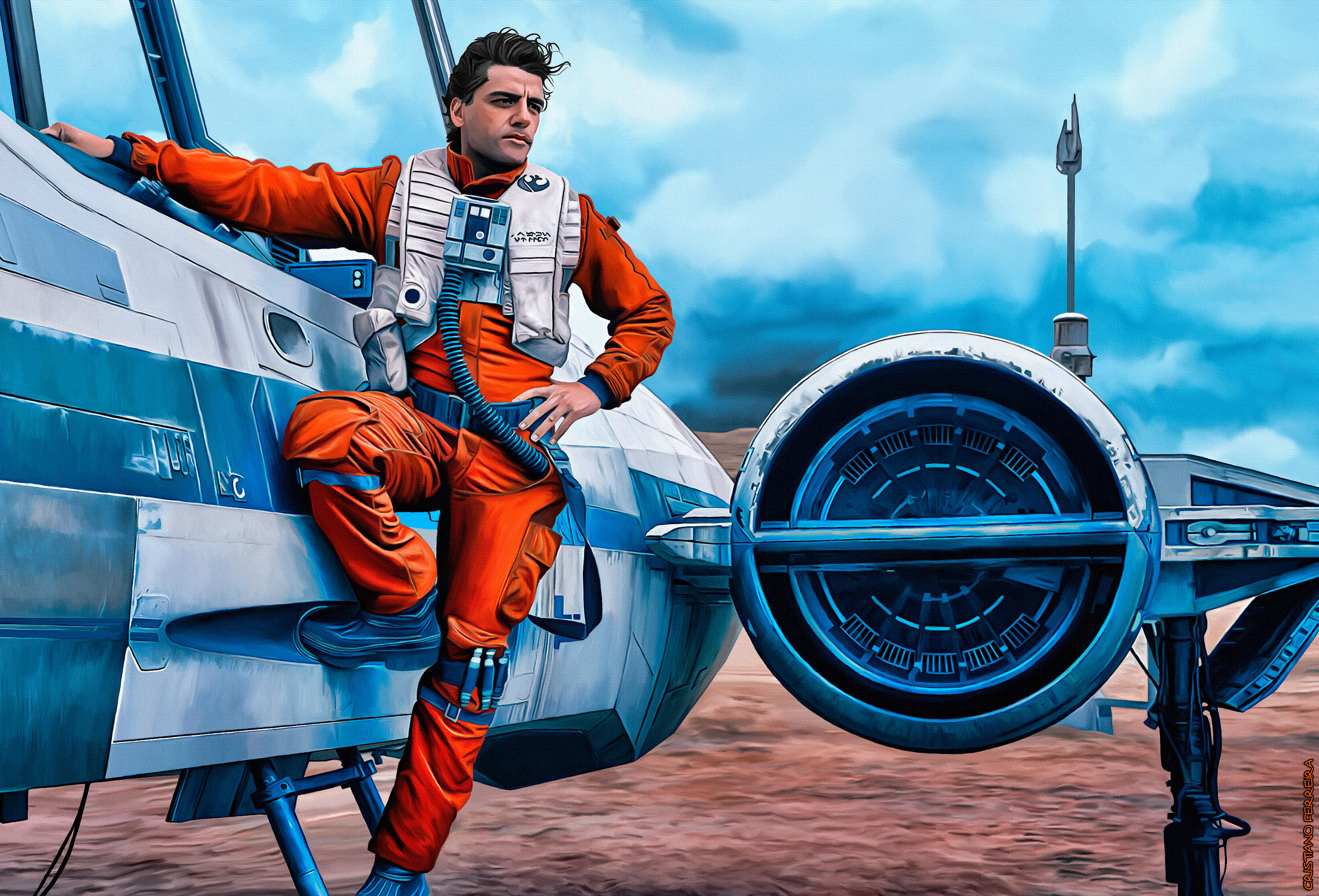 Poe Dameron_ oil painting by FantasminhaCamarada on DeviantArt
