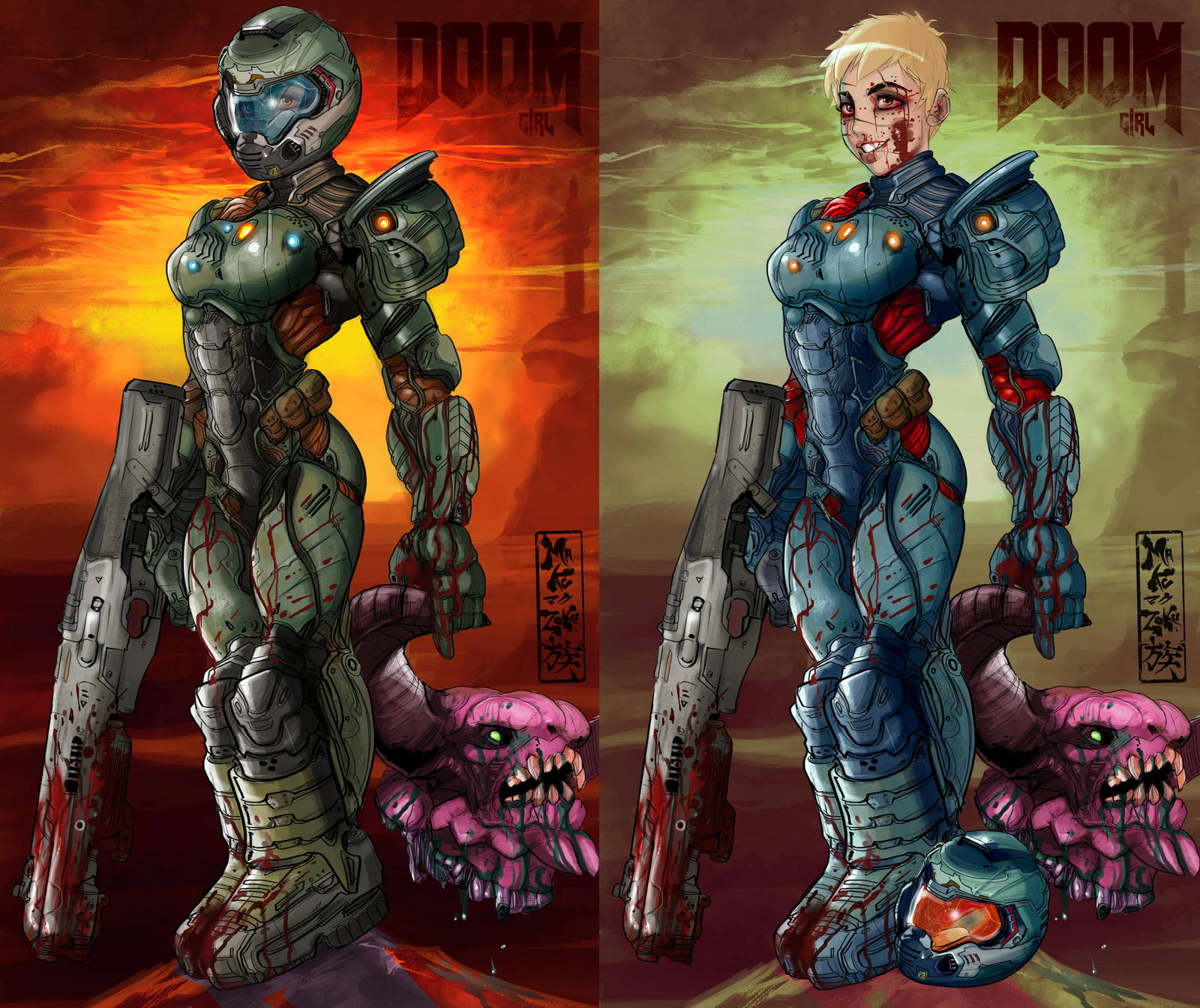 Doom girl double version by MaKuZoKu on DeviantArt