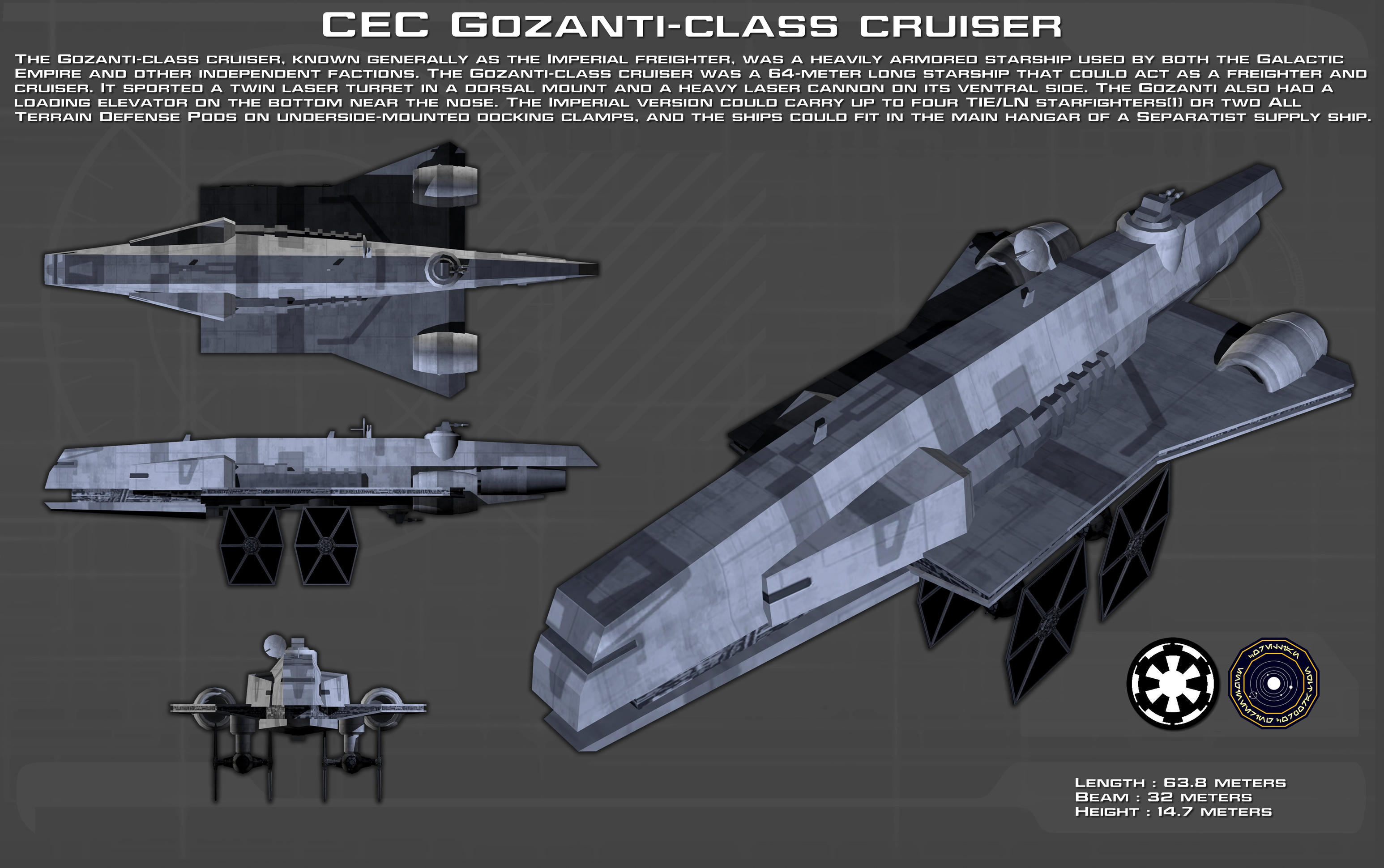 Gozanti-class Cruiser ortho [New] by unusualsuspex on DeviantArt