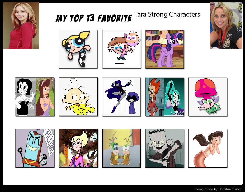 My Top 13 Favorite Tara Strong Characters by cartoonfanboyone on DeviantArt