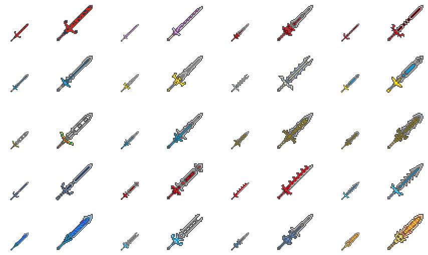Pixel Sword Set 4 by gakusangi on DeviantArt
