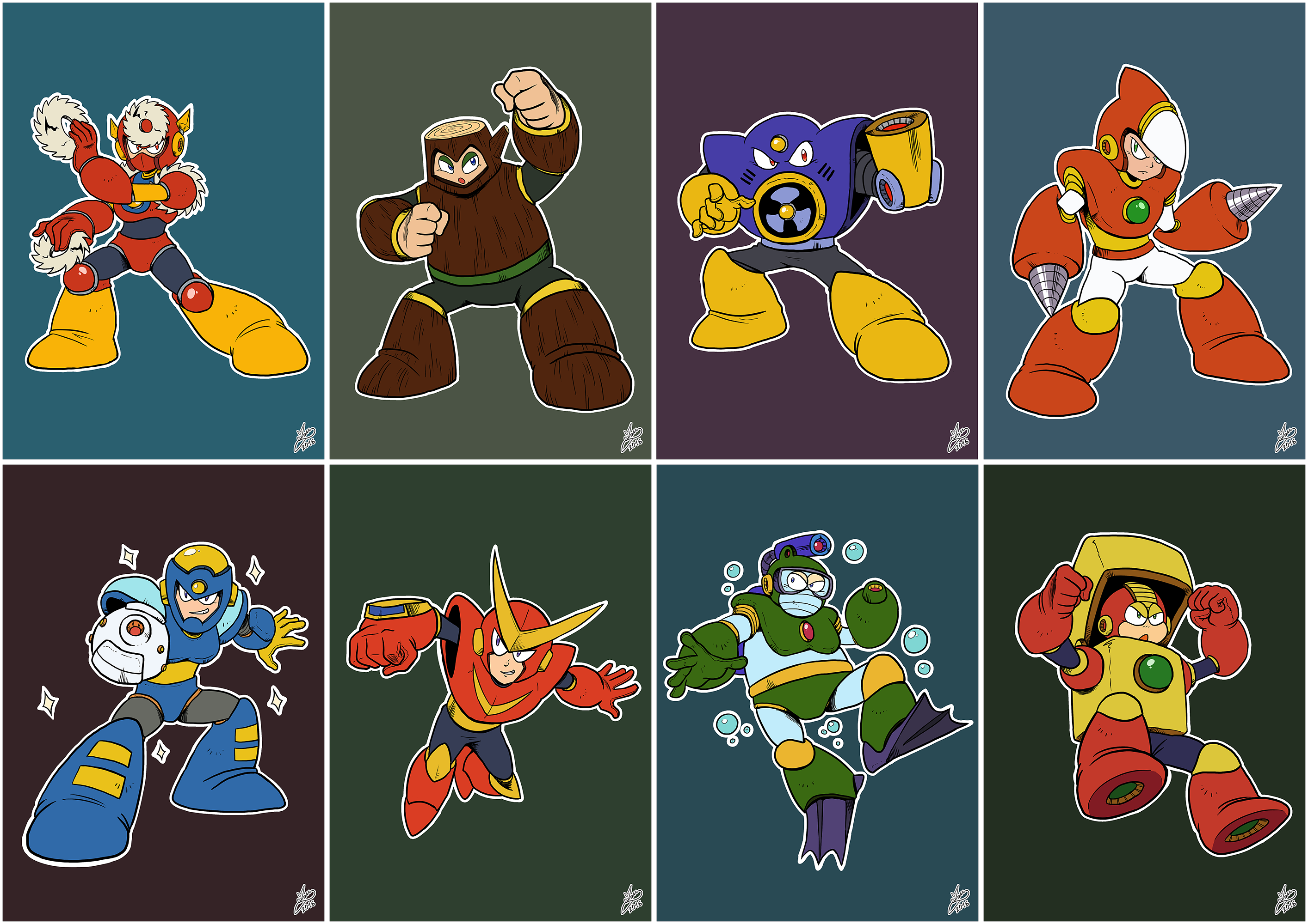 Daily Rockman - Rockman 2 Robot Masters by IanDimas on DeviantArt