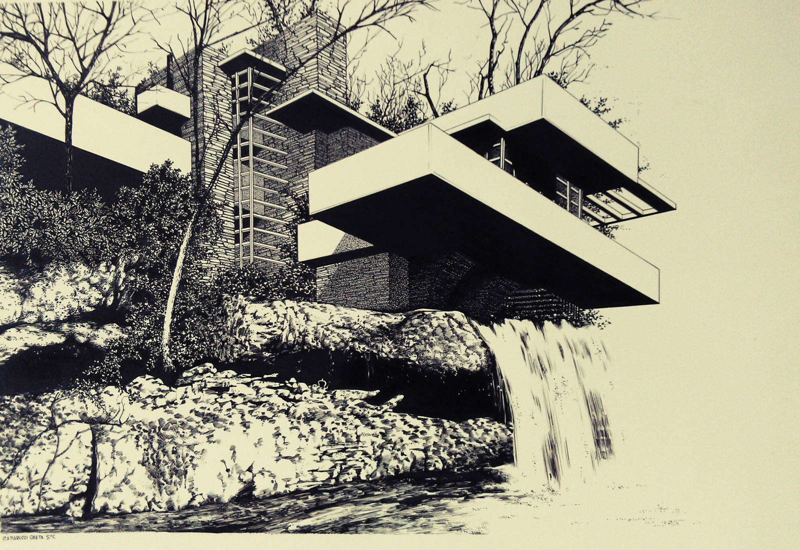 Fallingwater - La casa sulla cascata by margaretel on DeviantArt