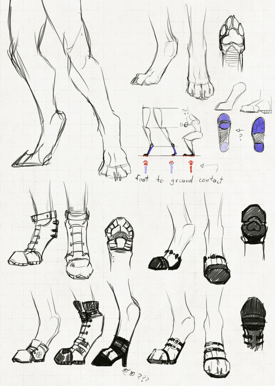 Shoes for people on the digitigrade spectrum by Remarin on DeviantArt